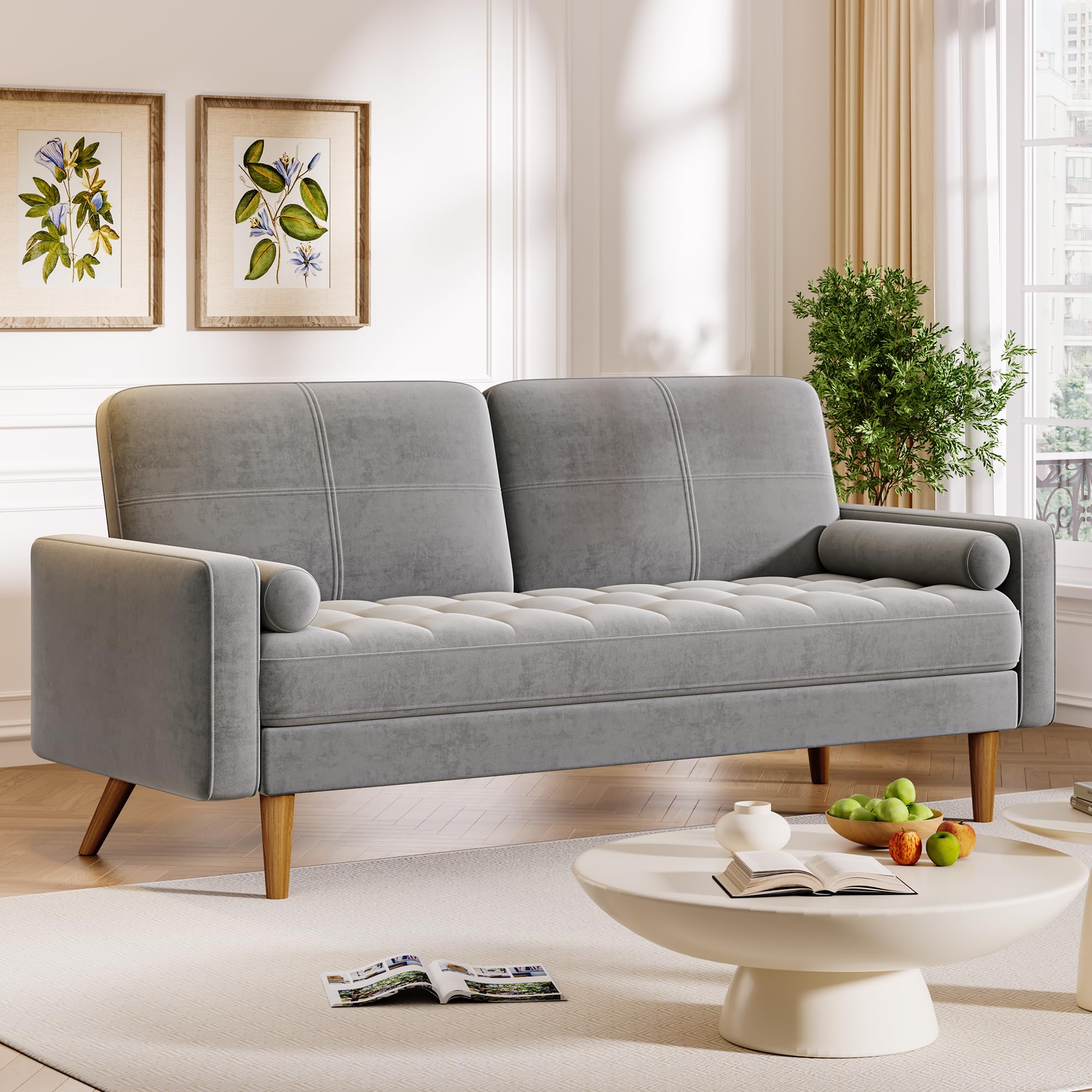 *DIFFERENT COLOR* Cozysnooze 70.5" Loveseat Sofa,Green Velvet Small ...