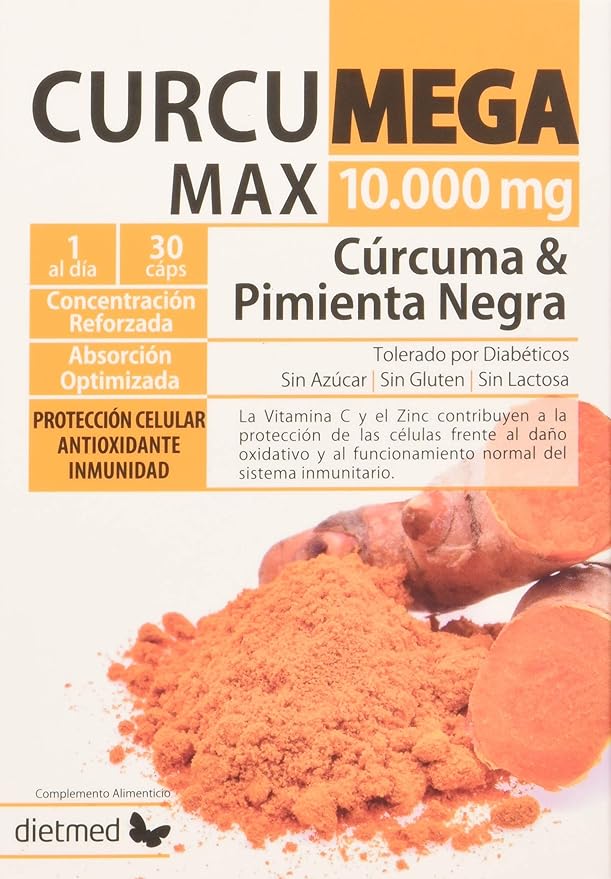 DietMed Curcumega Max 10.000 mg - 30 Cápsulas: Amazon.es: Salud y ...