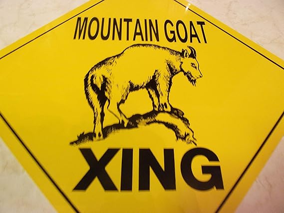 Amazon.com: Mountain Goat Aluminum Novelty Sign Mountain Goat Xing ...