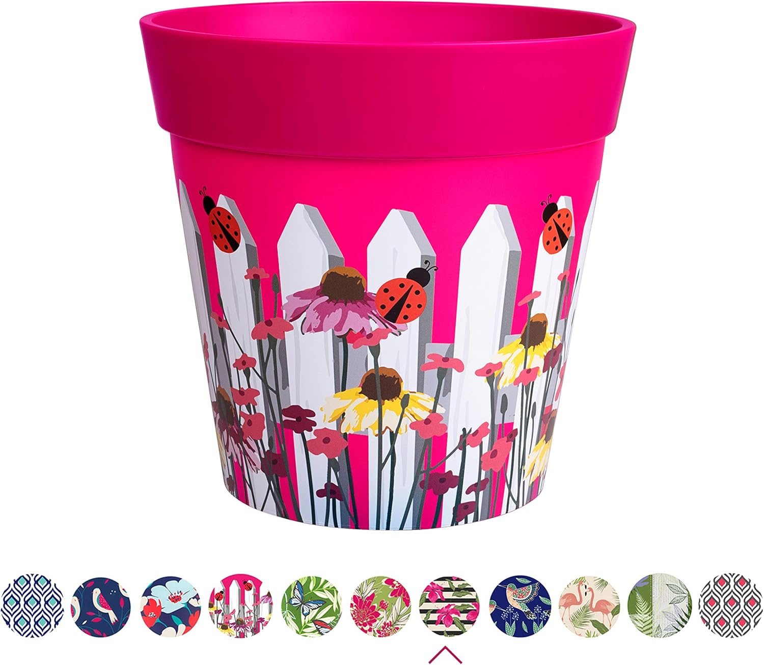 Hum Flowerpots, pink ladybugs plant pot, outdoor/indoor planter 22cm x ...