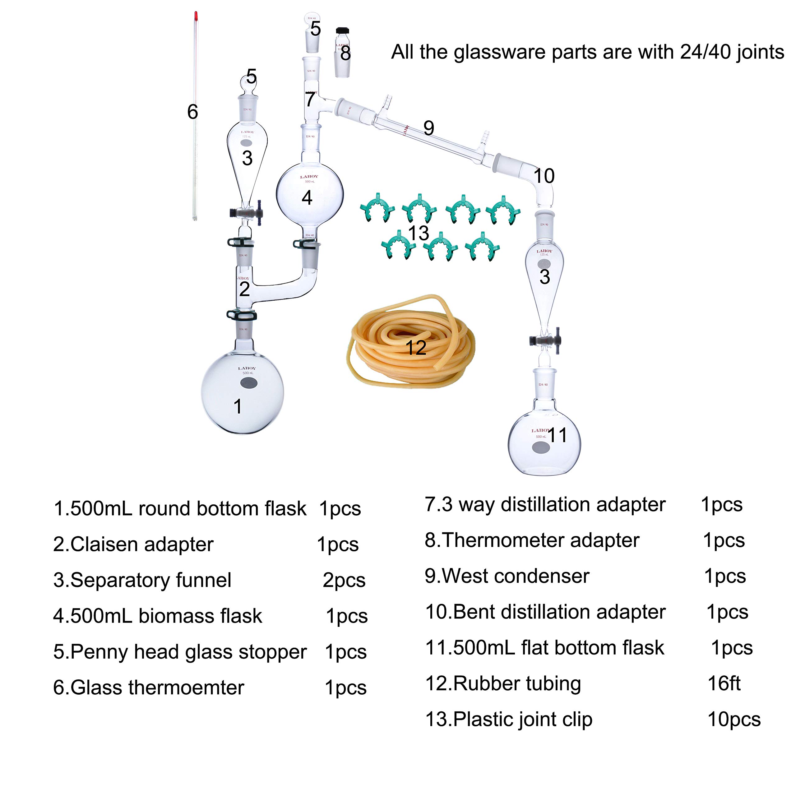 Mua Laboy Glass Steam Apparatus Kit with Biomass Flask Essential Oil ...