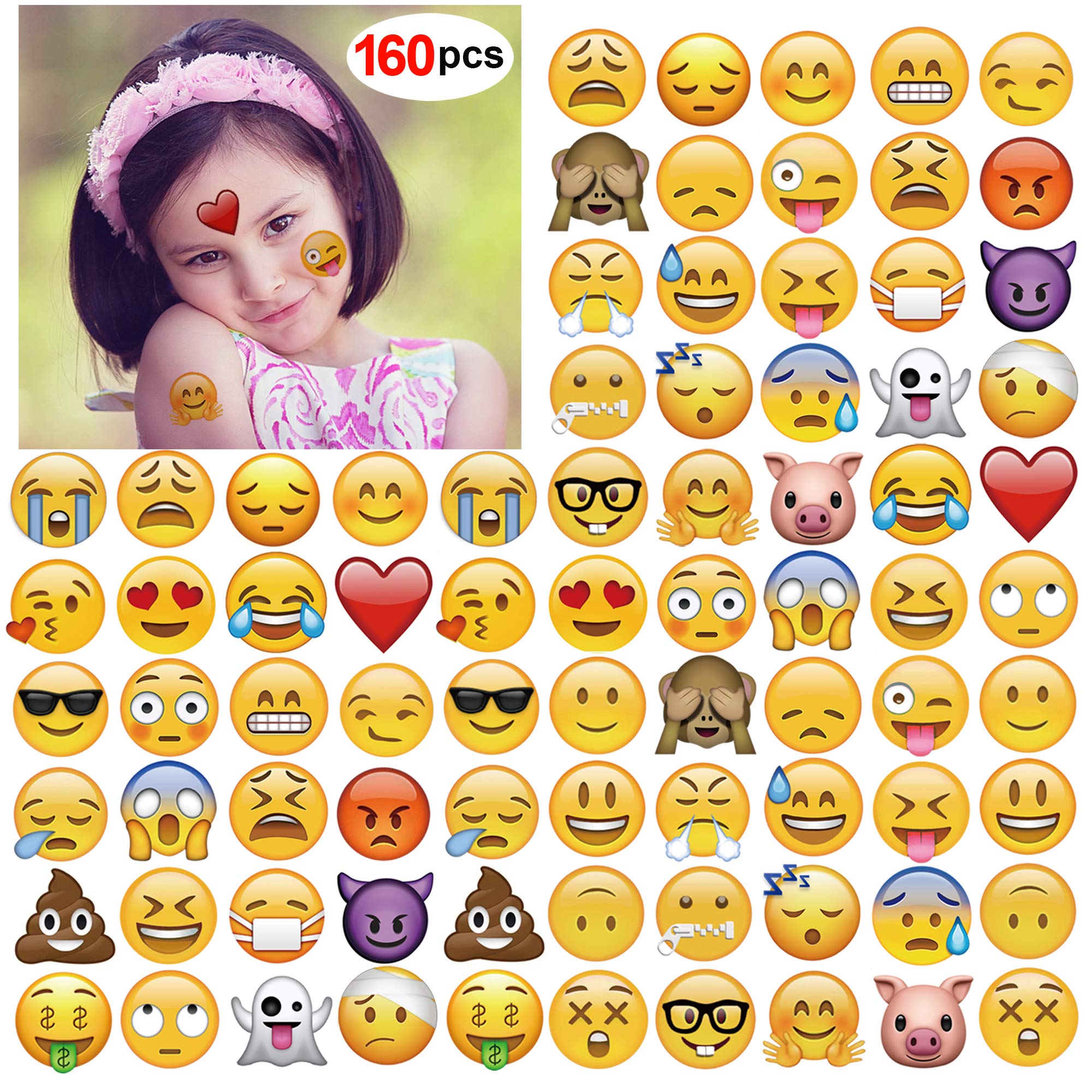 Mua Emoticon Temporary Tattoo(160pcs 2inch), Konsait Funny Emoticon ...