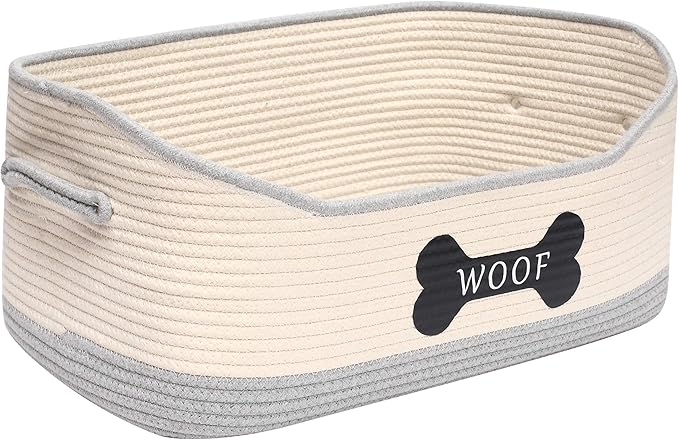 Kitchen & Dining : Cotton Rope Dog Toy Basket with Handle, Low Front ...