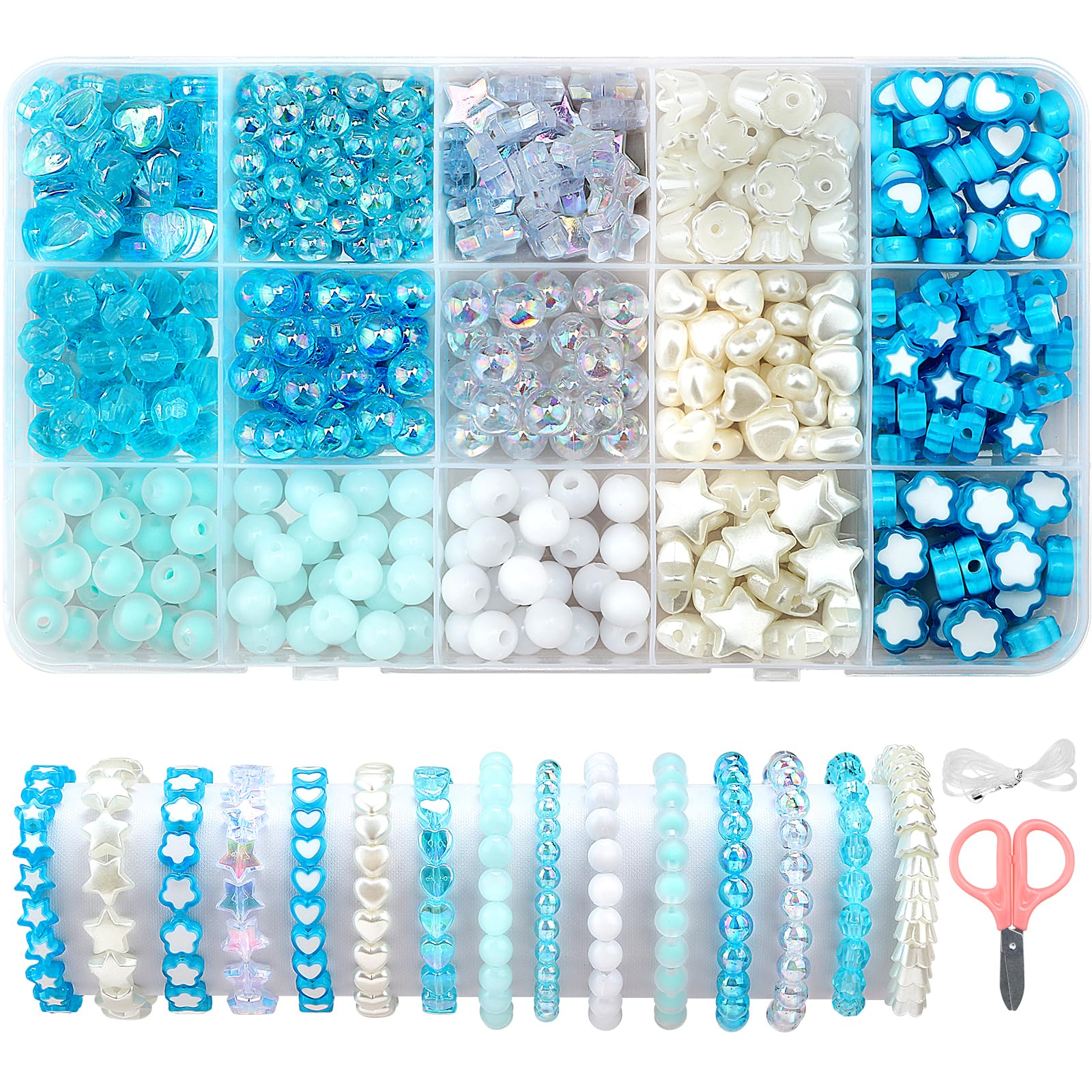 WESADN Bracelet Making Kit for Girls, Glass Beads for Jewelry Making ...