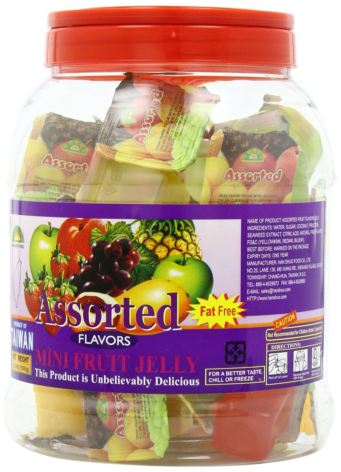 Amazon.com : Yummy Yummy Jelly Cup, Assortment, 1500-Grams (Pack of 11 ...