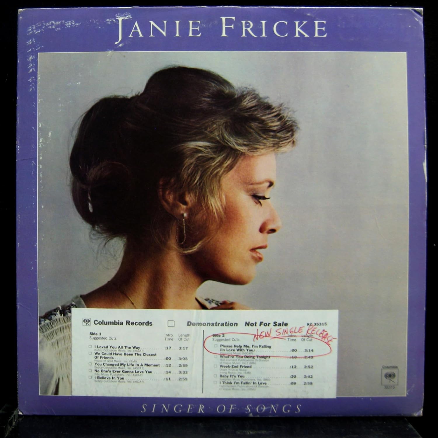 Janie Fricke - JANIE FRICKE SINGER OF SONGS vinyl record - Amazon.com Music