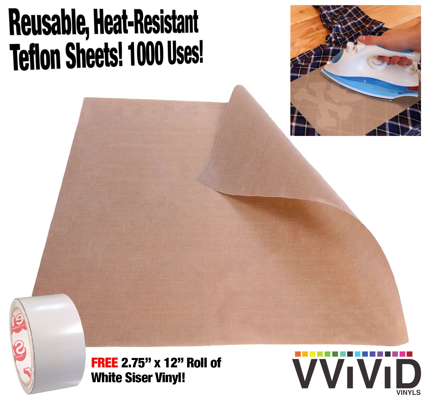 Amazon.com: VViViD Teflon Coated Non-Stick Fibreglass Heat Transfer ...