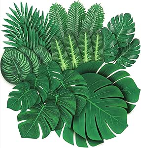 Amazon.com: xinlong 78 Pcs 8 Kinds Fake Leaves Artificial Leaves Big ...