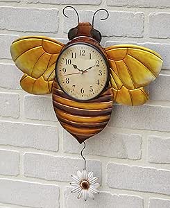 Amazon.com: The Lakeside Collection Metal Bumble Bee Pendulum Wall ...