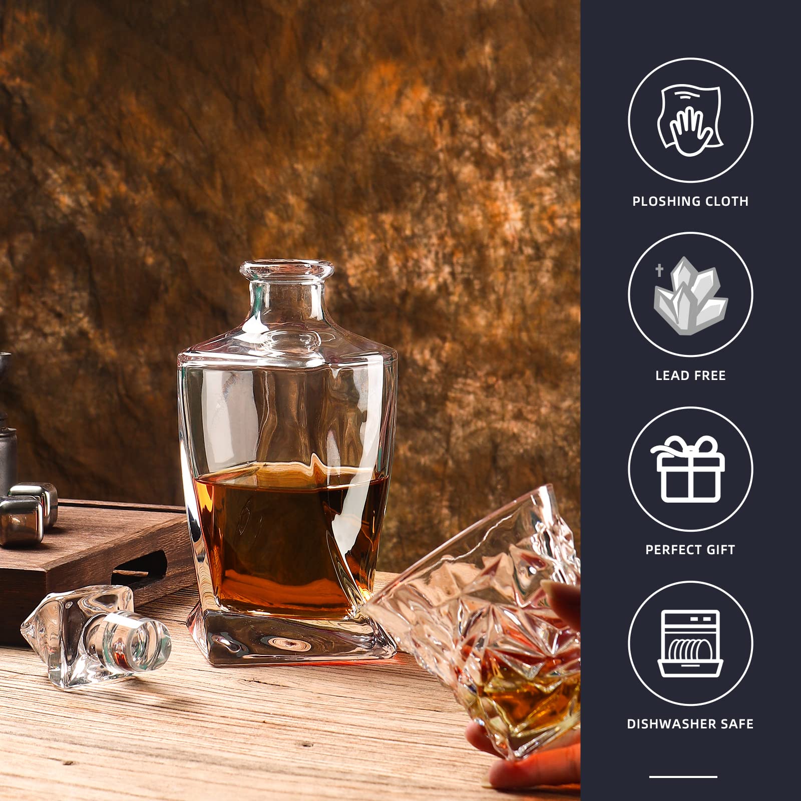 Mua Crystal Whiskey Decanters, Lead-free Decanter with Glass Stopper ...