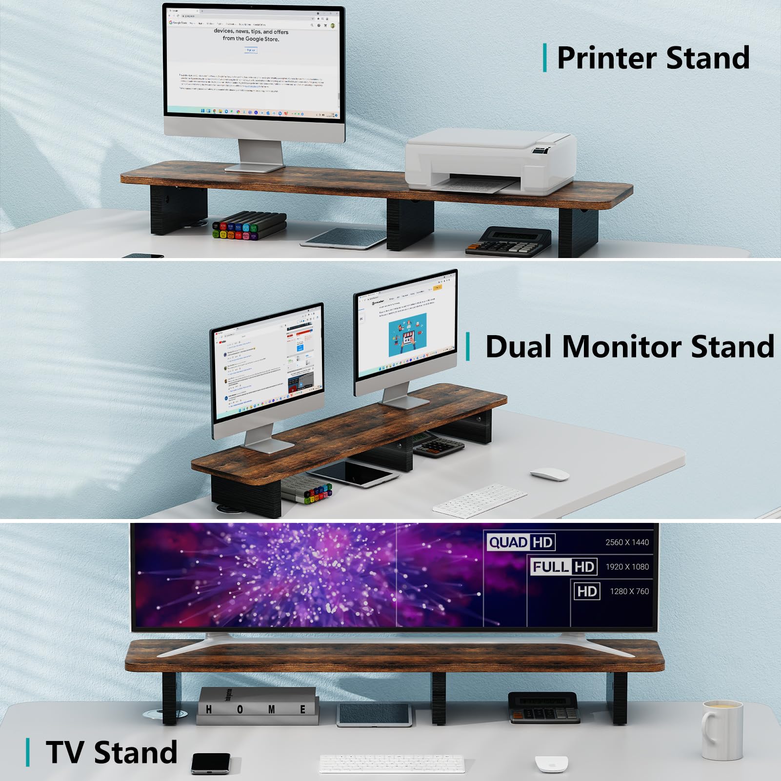 Mua Dual Monitor Stand Riser, Large Wood Computer Monitor Riser, Extra ...