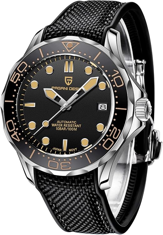 Pagani Design 007 Seamaster Herren Automatische Taucheruhr Gummi ...