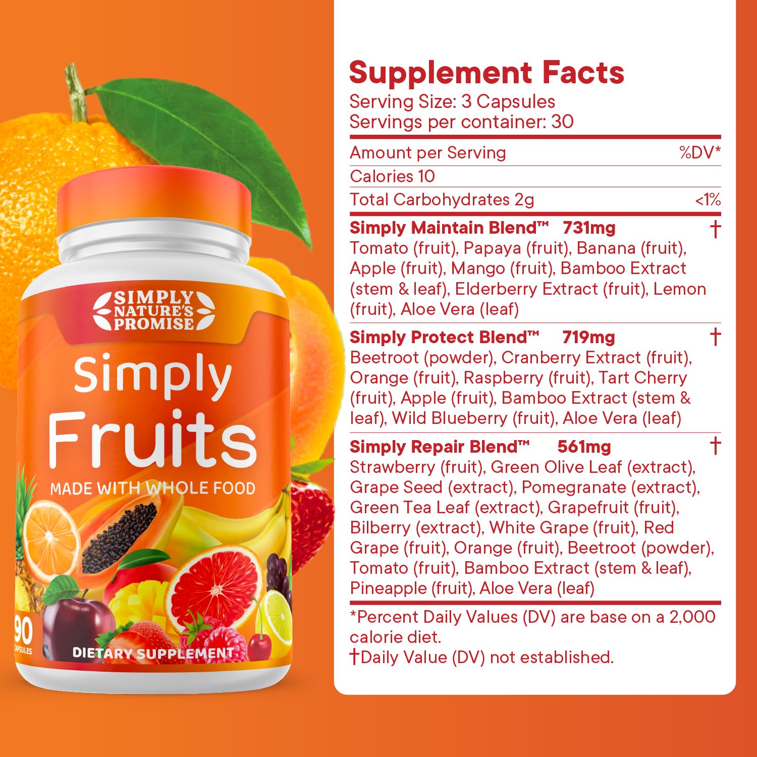 Mua 90 Fruit Capsules - Made with Whole Food Superfoods, Packed with 25 ...