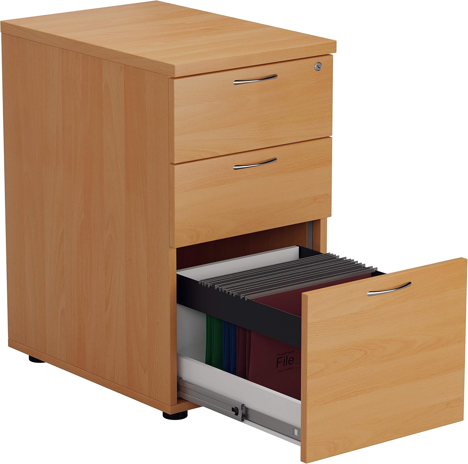 Office Hippo Heavy Duty 3 Drawer Desk High Pedestal, Pre-Assembled ...
