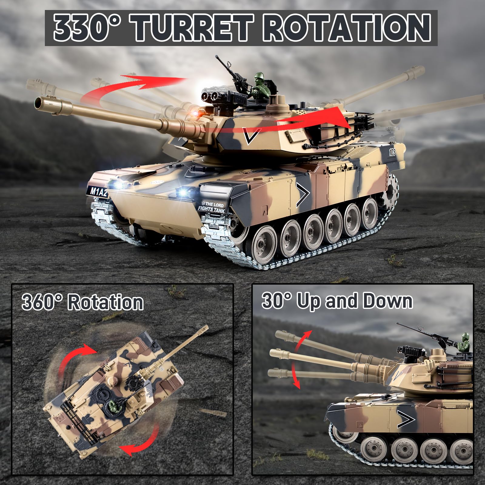 Mua RC Tank, 1:18 Metal M1A2 Abrams Remote Control Model Toys That ...