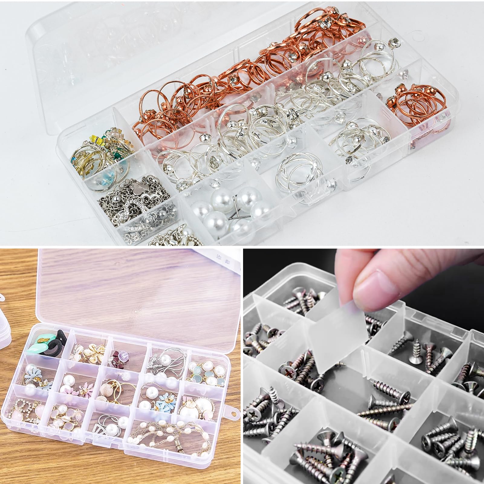 Mua Karjiaja 3 Stück Plastik Sortierbox, Einstellbar Fächer ...