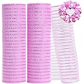 Amazon.com: TONIFUL 2 Rolls 10 Inch Hot Pink Decorative Mesh Ribbbon ...
