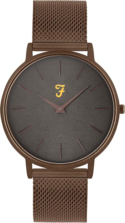 Farah Unisex Adult Analogue Classic Quartz Watch with Stainless Steel ...