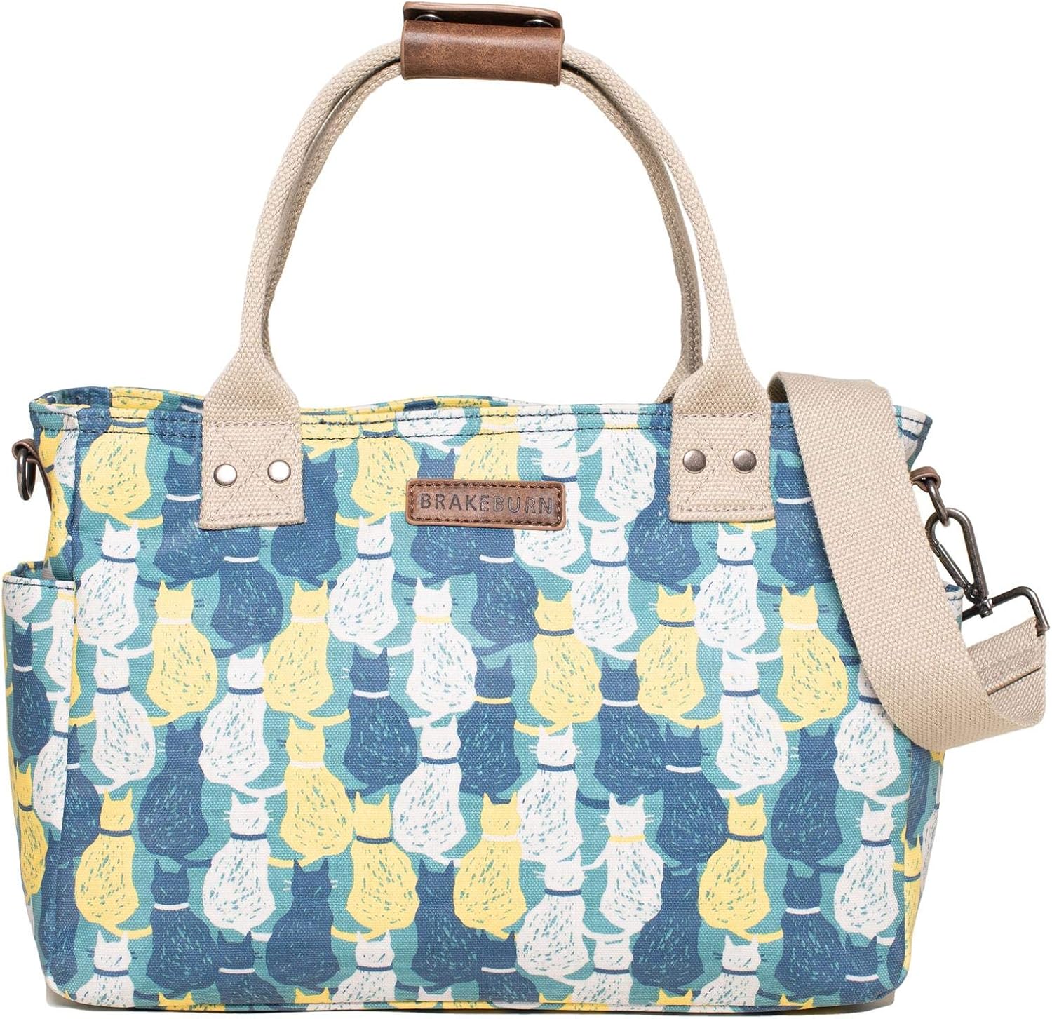 Brakeburn Cats Print Ladies Day Handbag with Detachable Shoulder Strap ...