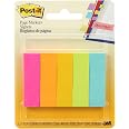 Post-it Page Markers, Assorted Colors , 1/2 in x 2 in, 50 Sheets/Pad, 5 ...