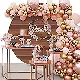 Amazon.com: Rose Gold Balloon Garland Arch Kit 16Ft Long Pink and ...
