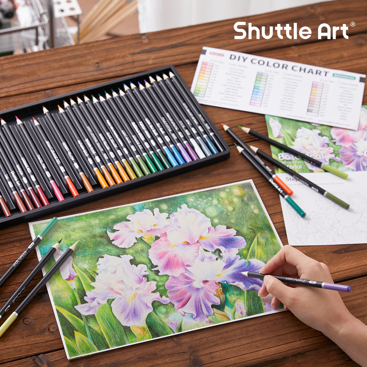 Mua Shuttle Art 36 Colored Pencils, Botanical Themed Colored Pencils ...