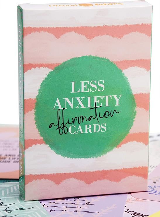 Less Anxiety Affirmation Cards - 45 Beautifully Illustrated Cards to ...