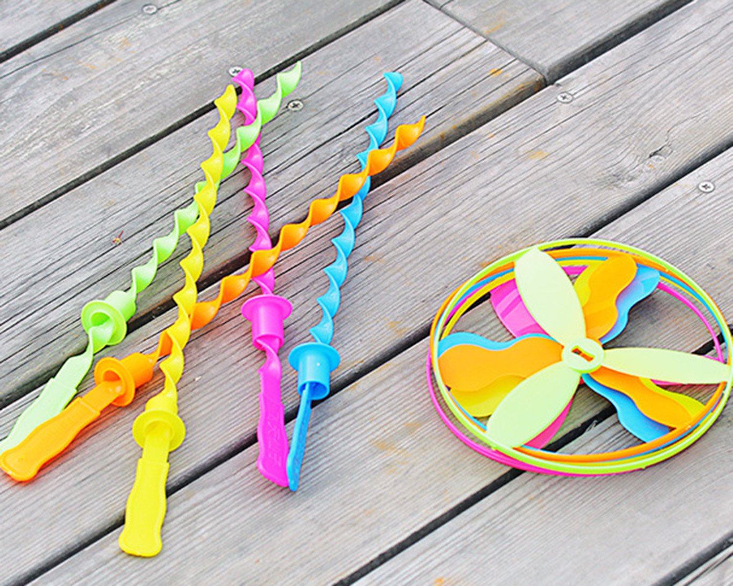 Package of 20 COLORS MAY VARY HJ Dragonfly Toy Plastic Twisty Flying ...