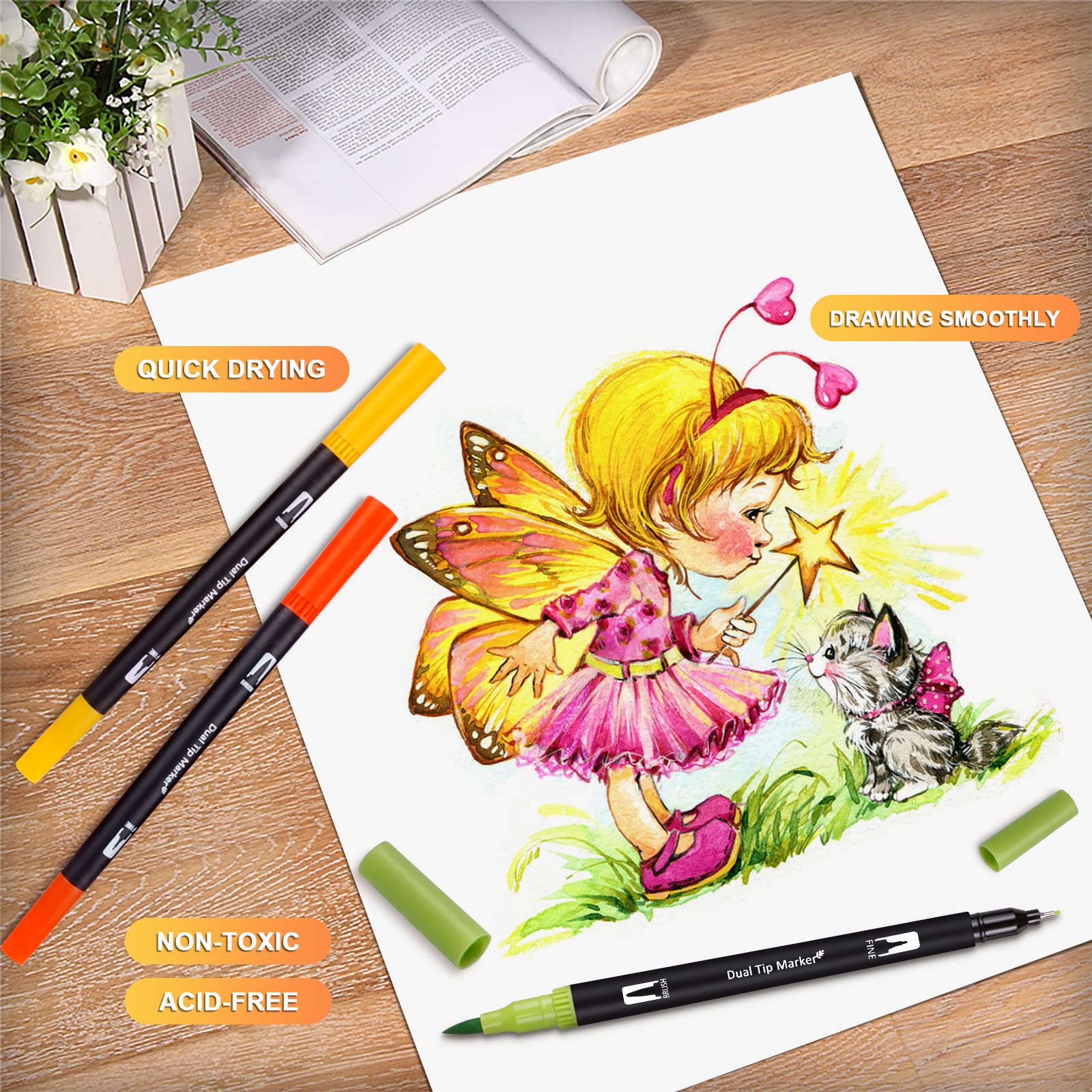 Mua Swemos Markers for Adult Coloring Book, Art Markers Set Dual Tip ...