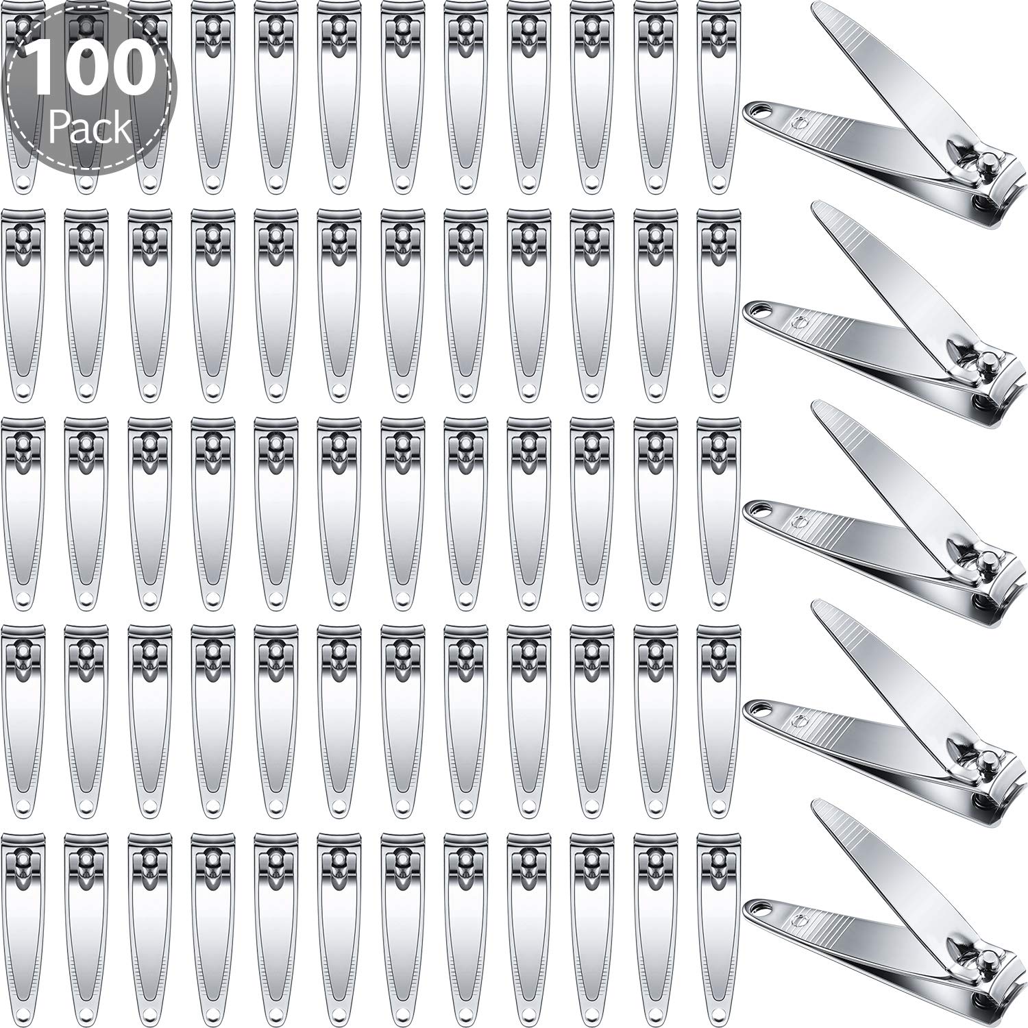 Mudder 100 Pieces Nail Clippers Set Bulk for Men Women Ultra Sharp ...