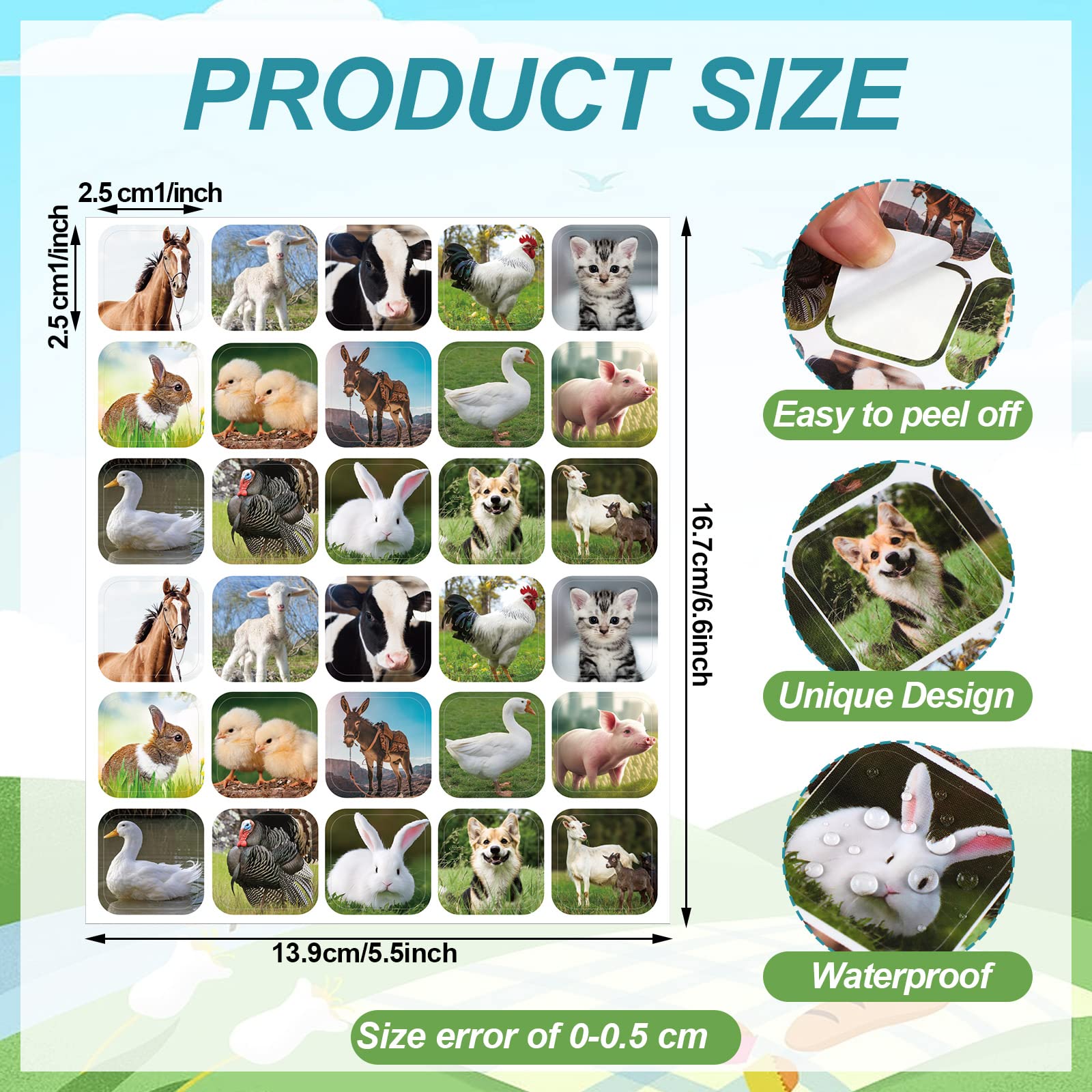 Mua 600 Pcs Farm Animal Stickers for Kids Farm Animals Photos Stickers ...