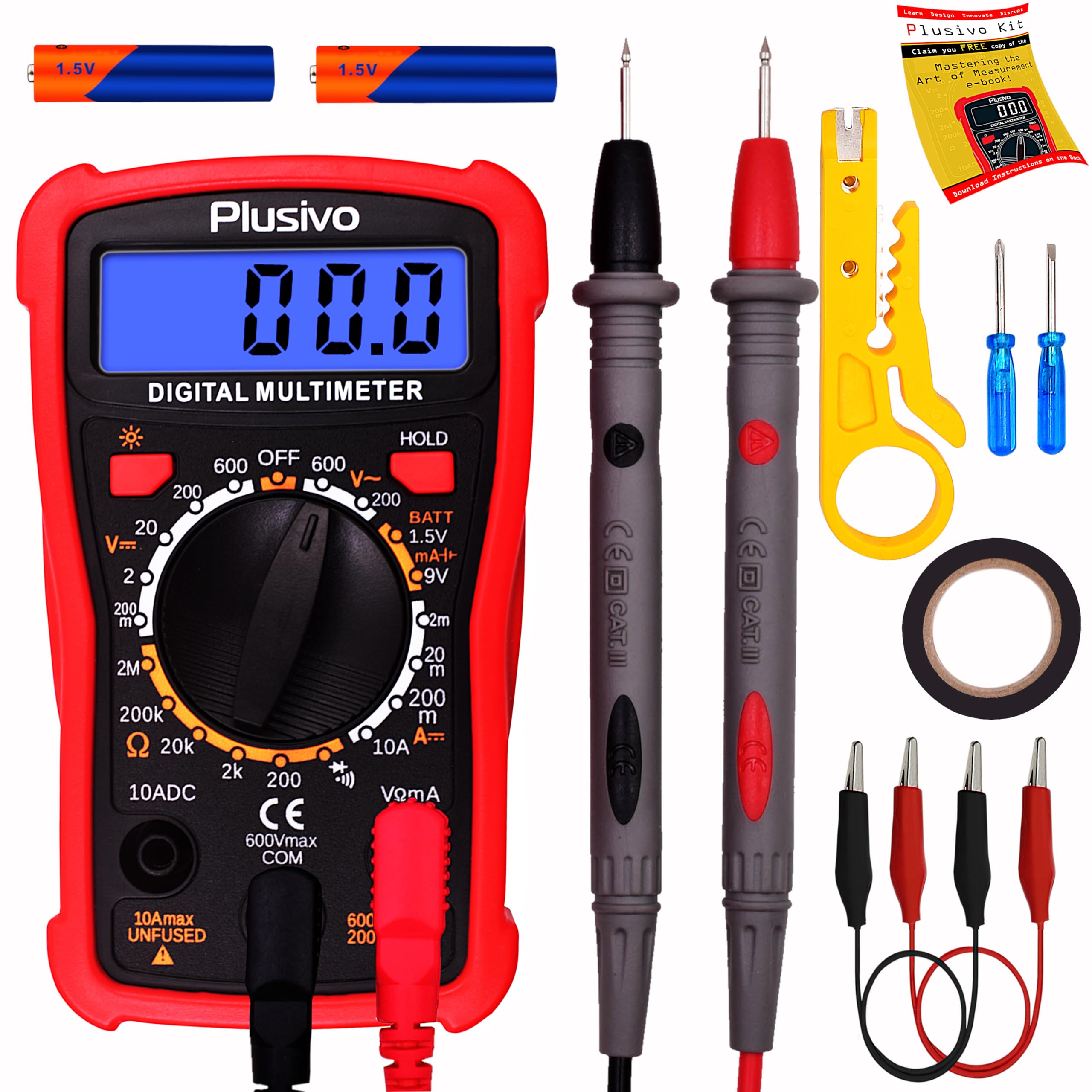 Mua Plusivo Digital Multimeter Tester 2000 Counts AC DC Voltmeter Ohm ...
