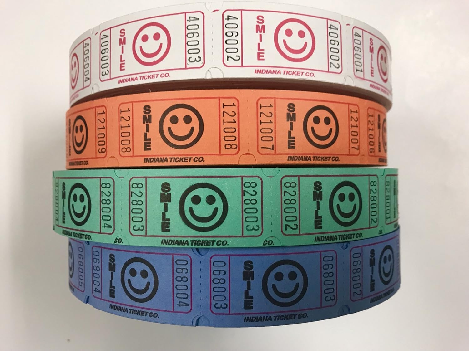Raffle Tickets - 4 Rolls of 2000 Tickets) 8,000 Total Smile Raffle ...