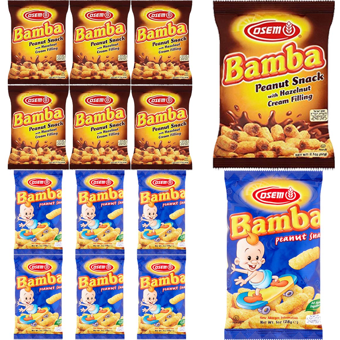 Amazon.com: Bamba Peanut Butter Snacks All Natural Peanut Butter PB ...
