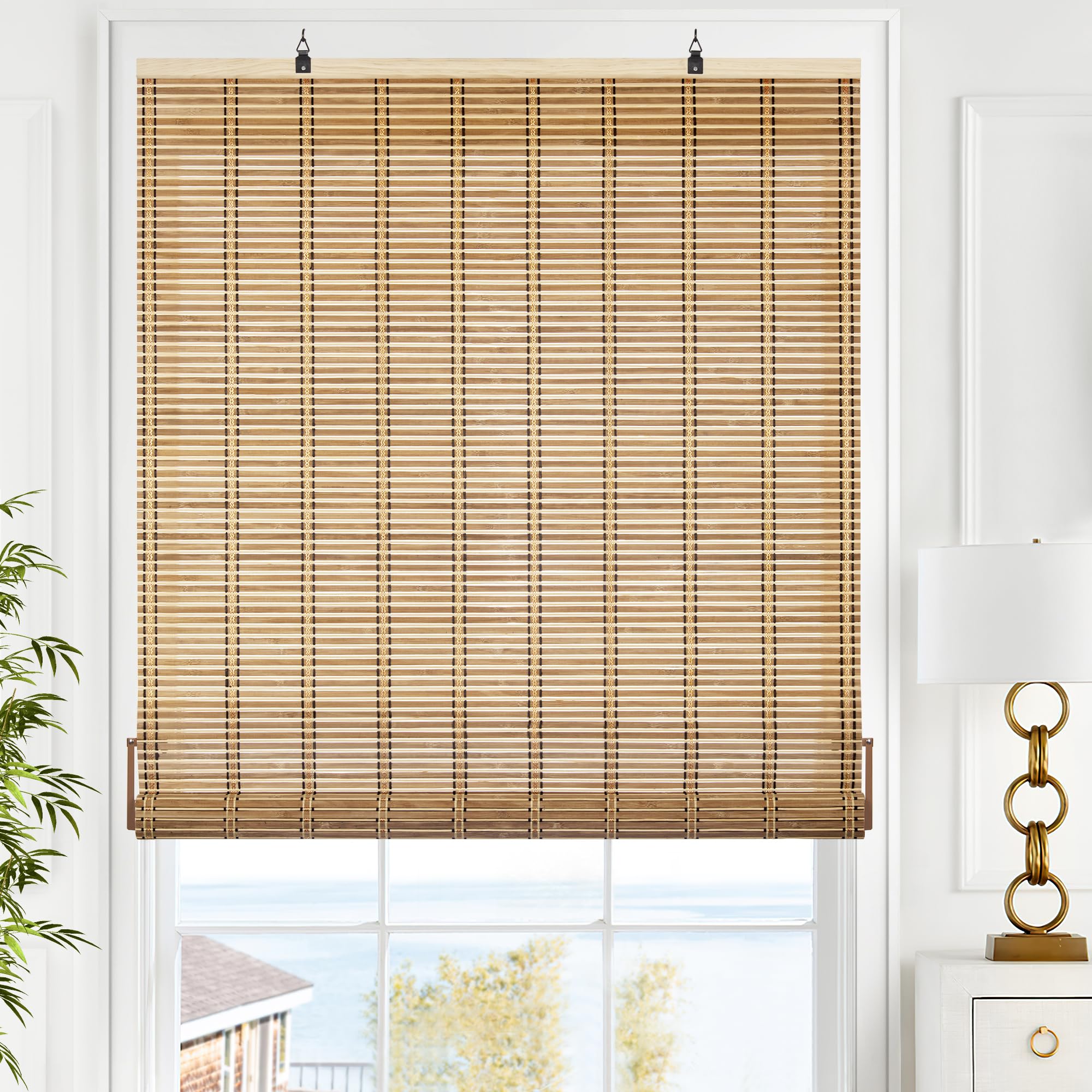 LazBlinds Cordless Bamboo Blinds, Bamboo Roll Up Shades for Windows ...