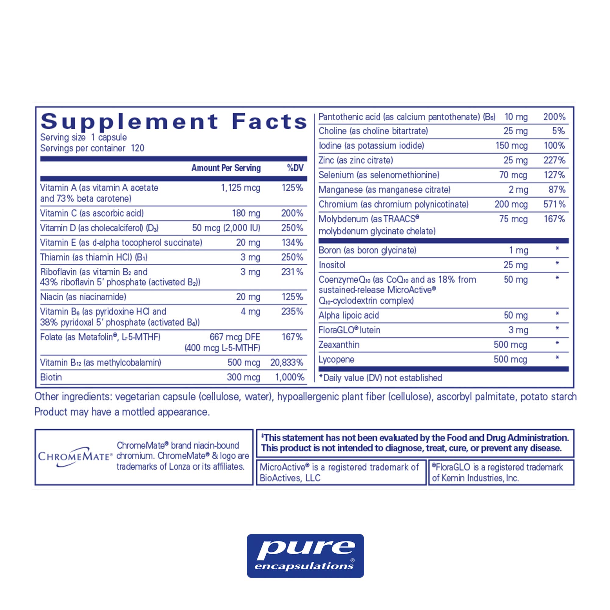 Pure Encapsulations O.N.E. Multivitamin | Once Daily Multivitamin with ...