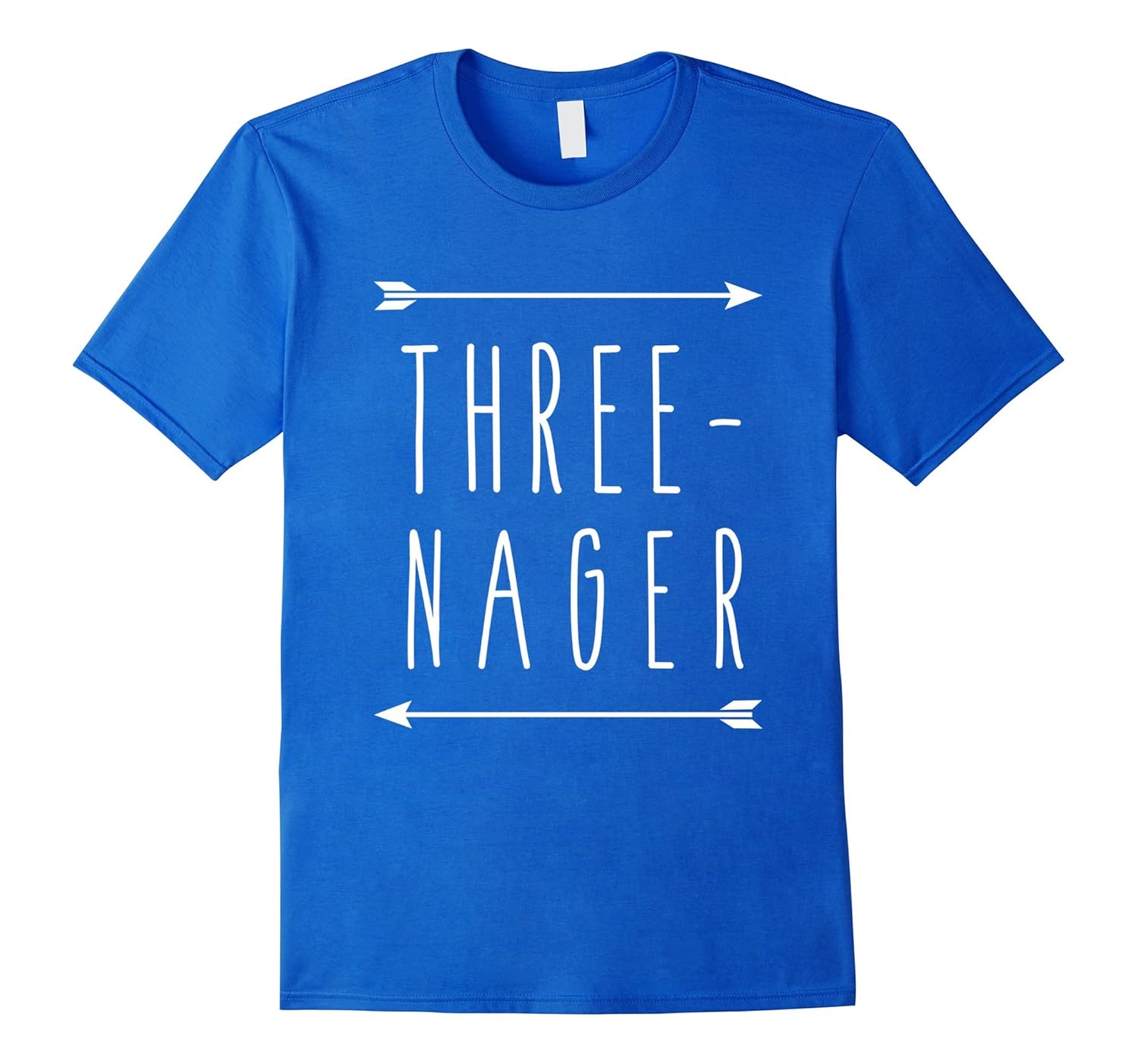 Three-Nager Teenager Funny Cute 3 Year Old White Arrow Tee-CL – Colamaga
