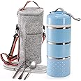 Amazon.com: Tebery Stackable Thermal Lunch Box, 3 Tier Portable ...