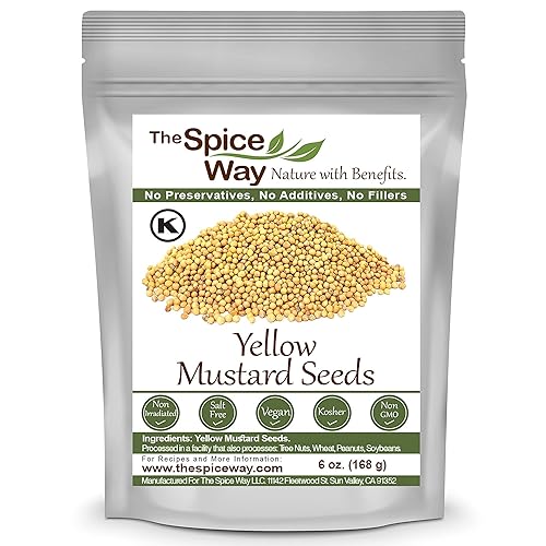 The Spice Way Yellow Mustard Seed - (6oz) whole seeds for Pickling and ...