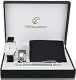 BSTcentelha - Reloj de Pulsera analógico de Cuarzo para Hombre, Piel Artificial, Llavero, Gafas ...