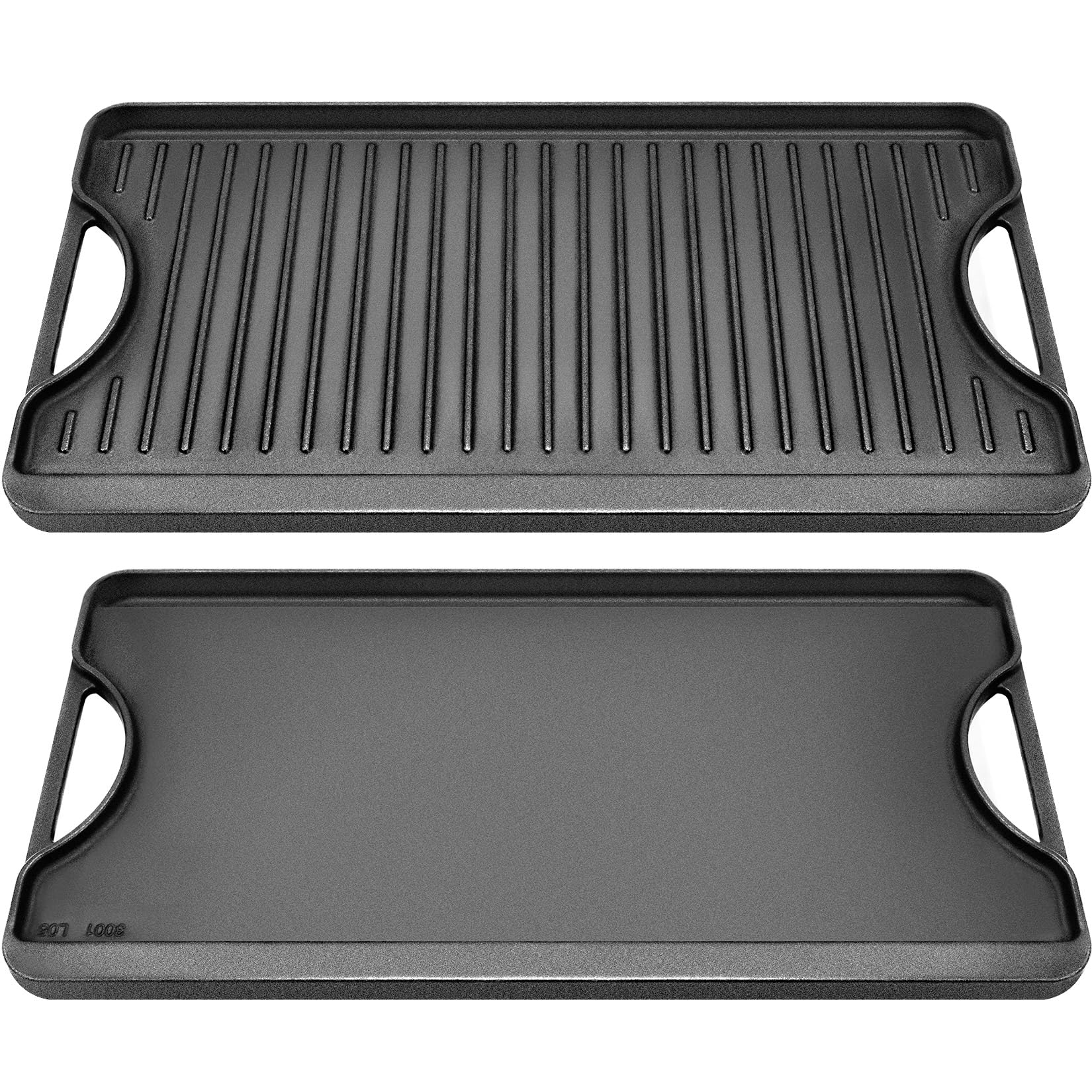 GGC Cast Iron Reversible Griddle, 2-in-1 Griddle Pan for Gas Stove Tops ...