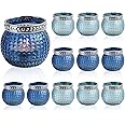 Amazon.com: Set of 12 Small Glass Votives,Christmas Tealight Candle ...