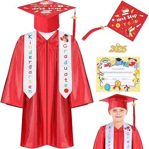 Retisee 7 Pieces 2025 Kindergarten and Preschool Graduation Cap Gown ...
