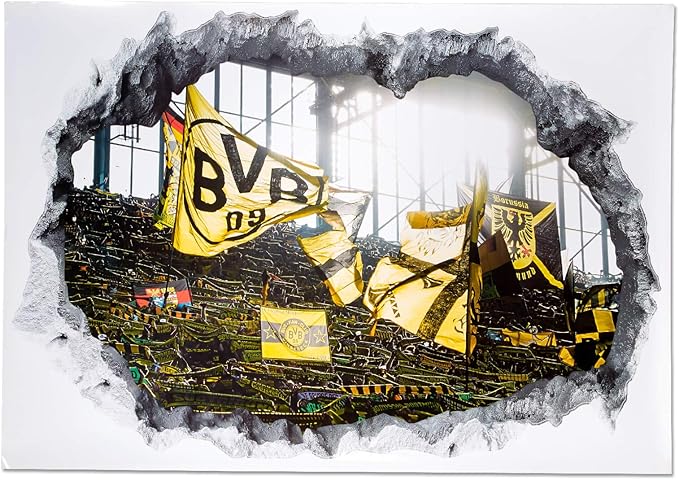 Borussia Dortmund Sticker mural 3D Motif stade Jaune 0: Amazon.fr ...