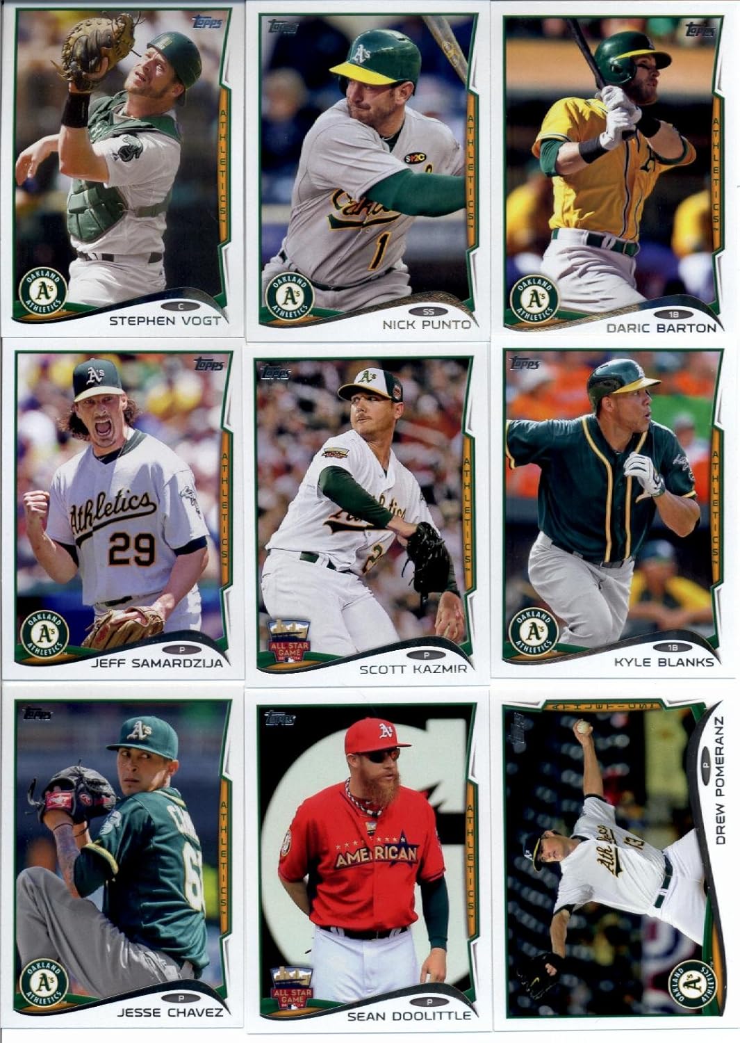Amazon.com: 2014 Topps Update Baseball Card Team Set - Oakland ...