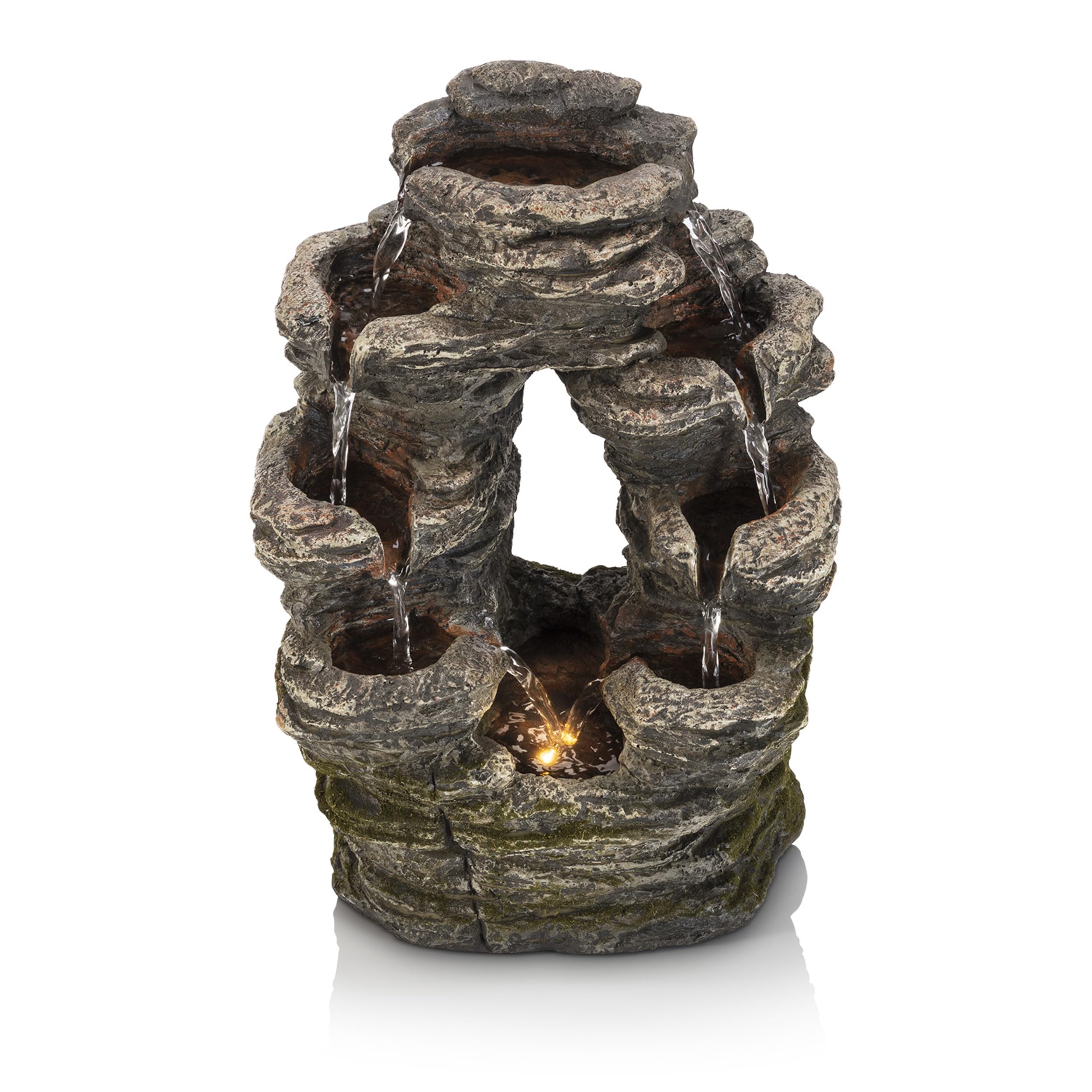 Alpine Corporation WIN1136 14", Indoor Tabletop Oval Cascading Rock ...
