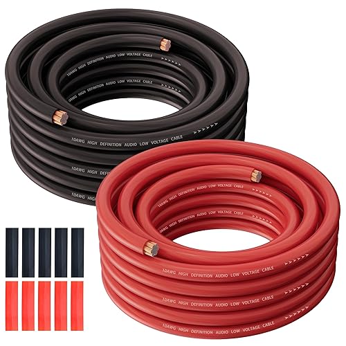 10 Gauge Wire (35FT Each, Red/Black), Low Voltage Primary Automotive ...