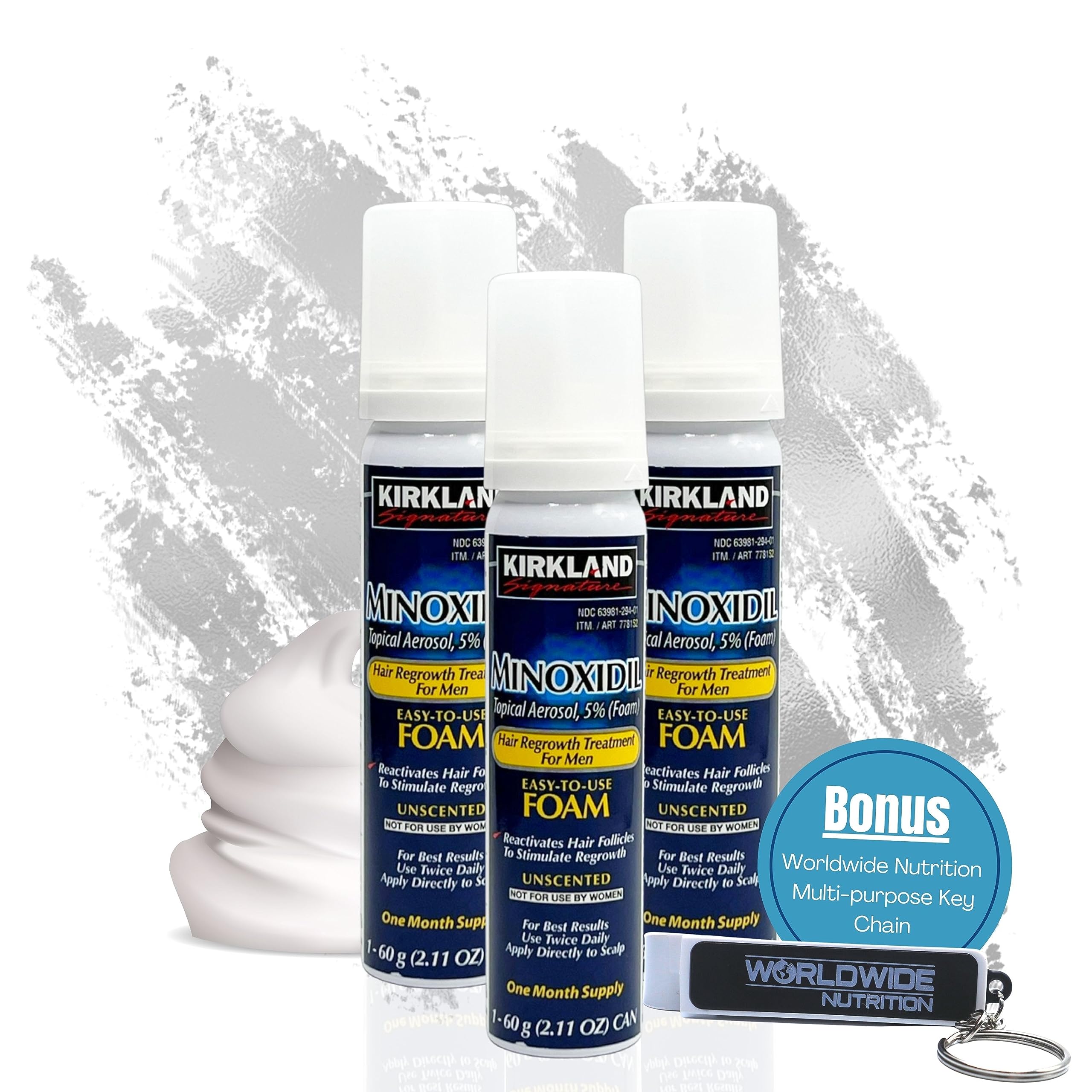 Mua Bundle: KIRKLAND Minoxidil Topical Aerosol 5% Foam - Minoxidil For ...