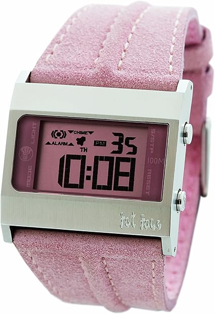 Fat Face Ladies digital pink leather strap watch: Fat Face: Amazon.co ...