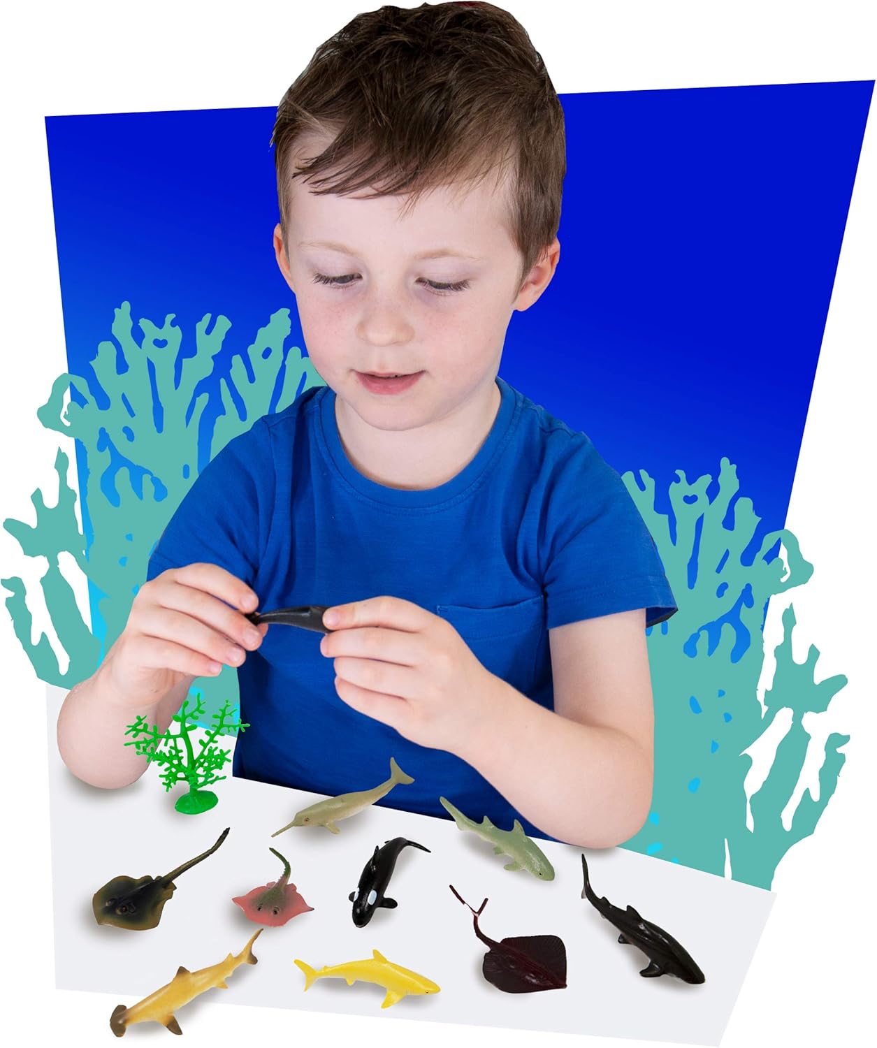 Cubitube – Shark from Deluxebase. 11 Piece Small Shark Figures and Play ...
